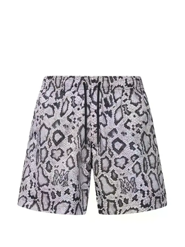 Amiri Snake-print Swim Shorts - White