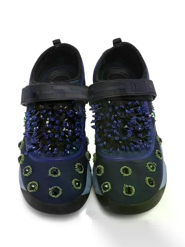Dior Fusion Sneakers With Beaded Embellishments - Blue
