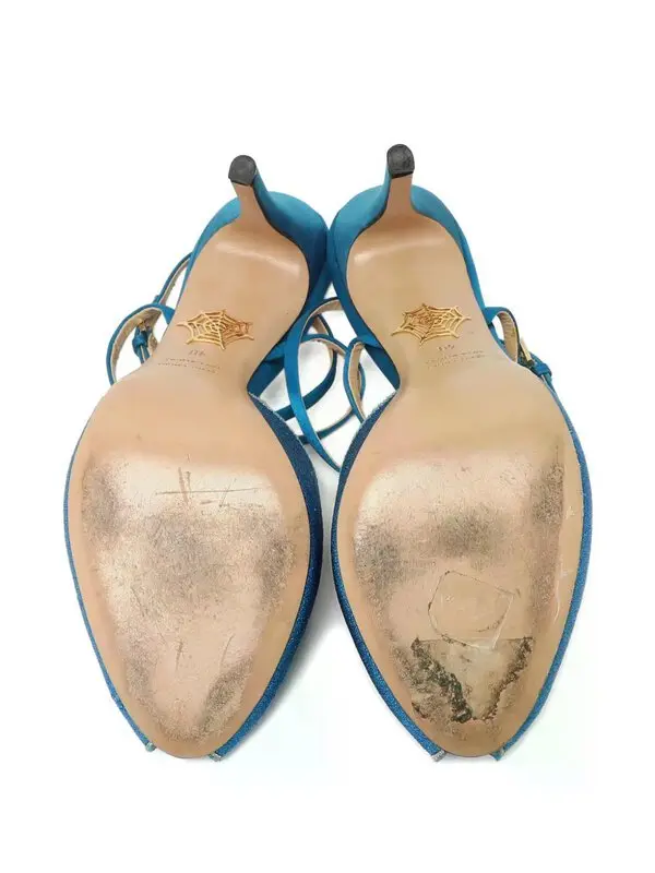 CHARLOTTE OLYMPIA Embroidered T-strap High Heel Sandals