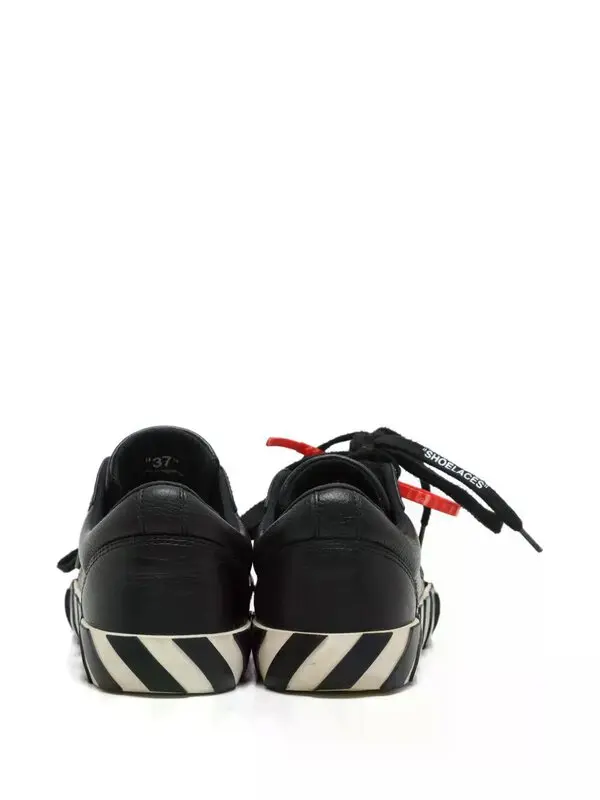 Off-White Leather Sneakers With Striped Sole
