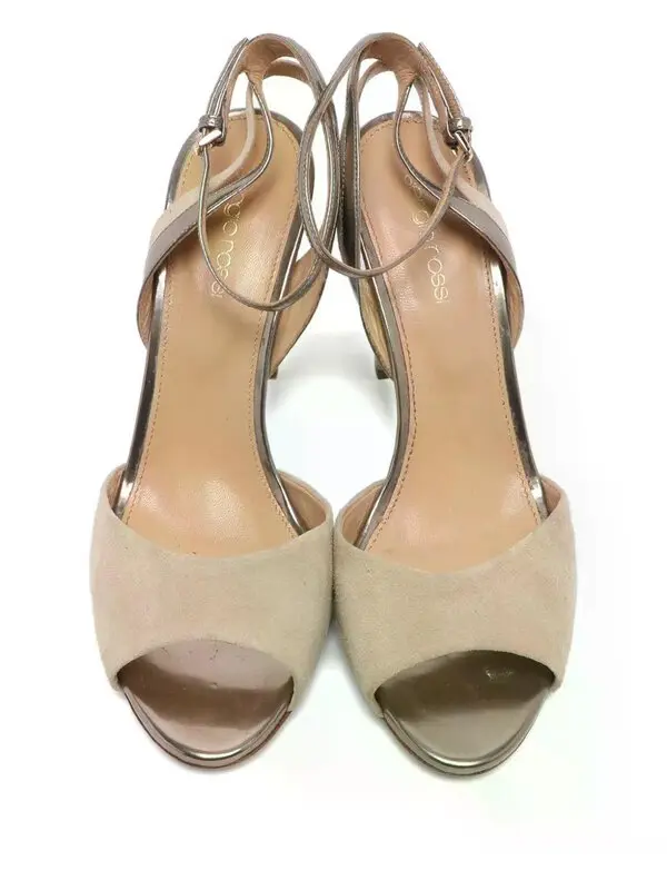 SERGIO ROSSI Block Heel Ankle Strap Sandals