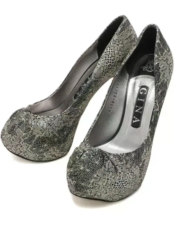 GINA Lace Heeled Pumps - Grey