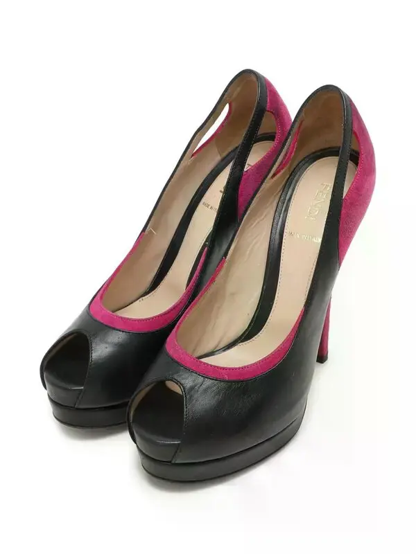 Fendi Cutout Platform Peep-toe Shoes