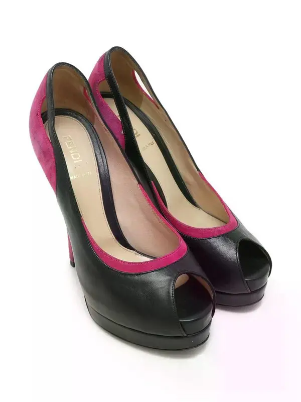 Fendi Cutout Platform Peep-toe Shoes