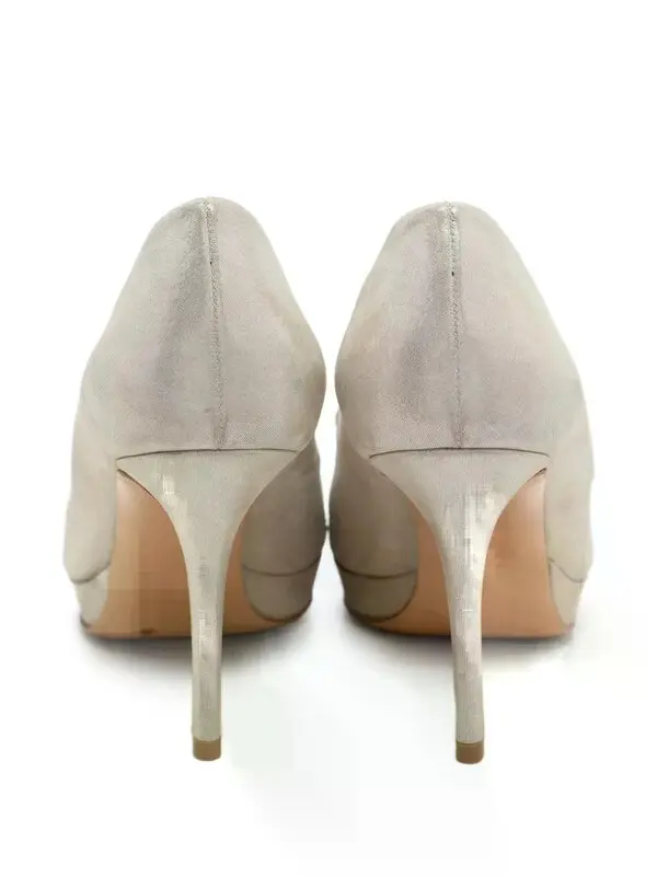 FERRAGAMO Bow Detail Nubuck Leather Pumps