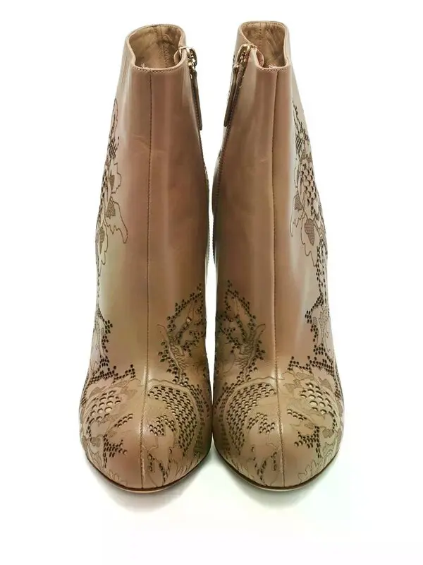 Valentino Garavani Laser-cut Leather Ankle Boots