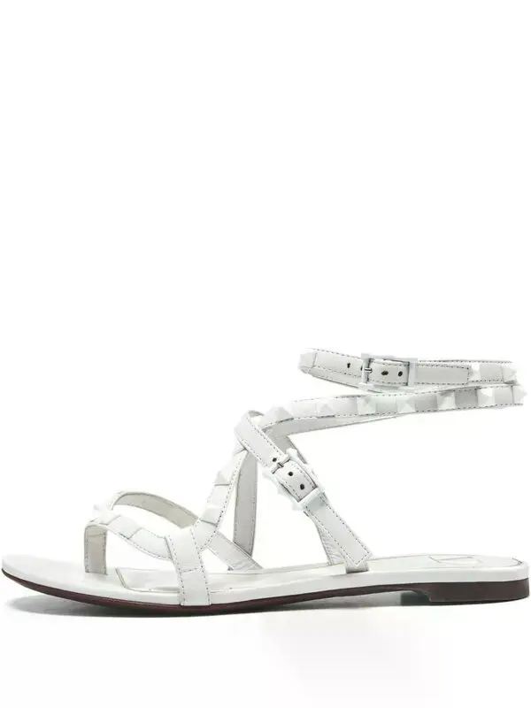 Valentino Garavani Buckle-fastening Flat Sandals - White