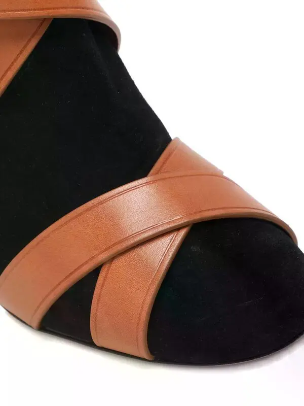 ISABEL MARANT VINTAGE Suede And Leather Strappy Cone Heel Boots