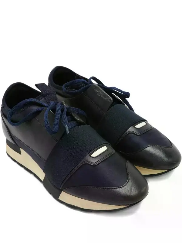 Balenciaga Race Runner Strap Detail Sneakers - Blue