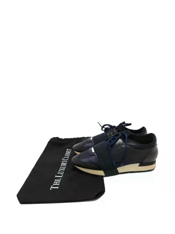 Balenciaga Race Runner Strap Detail Sneakers - Blue