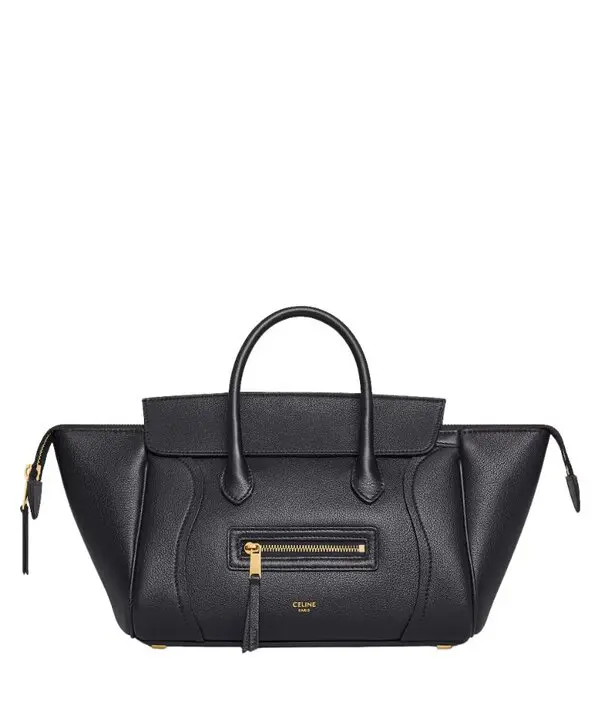 Celine Little Luggage In Grained Calfskin - Black