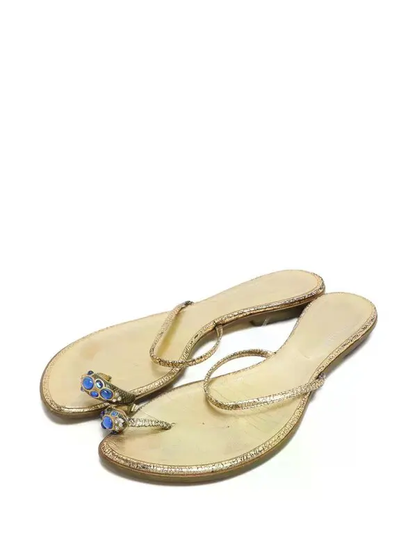Roberto Cavalli Ring-detail Leather Sandals
