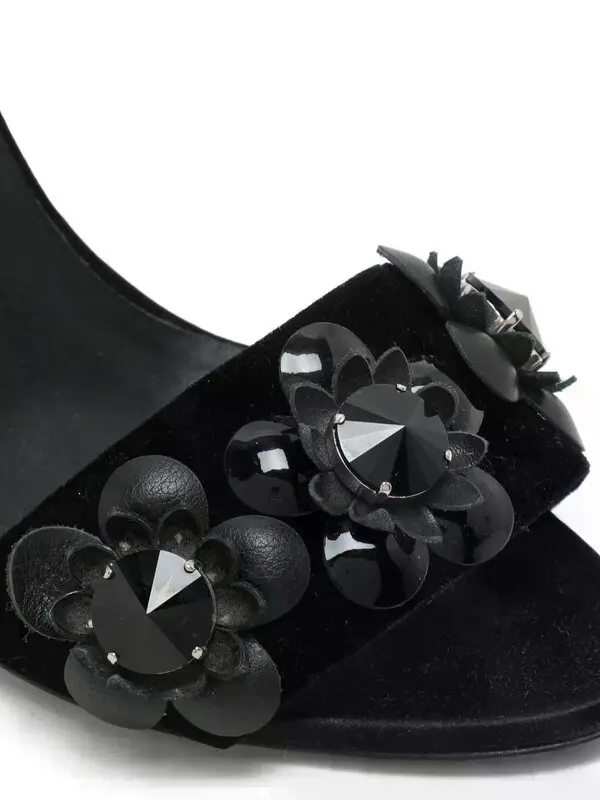 Fendi Flowerland Leather Sandals
