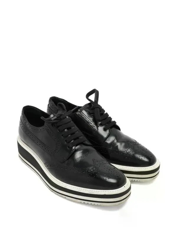Prada Platform Leather Derby Shoes