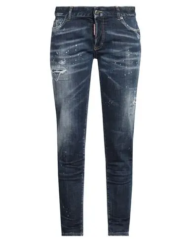 Dsquared2 Tapered Jeans In Cotton Elastane With Calfskin Trims