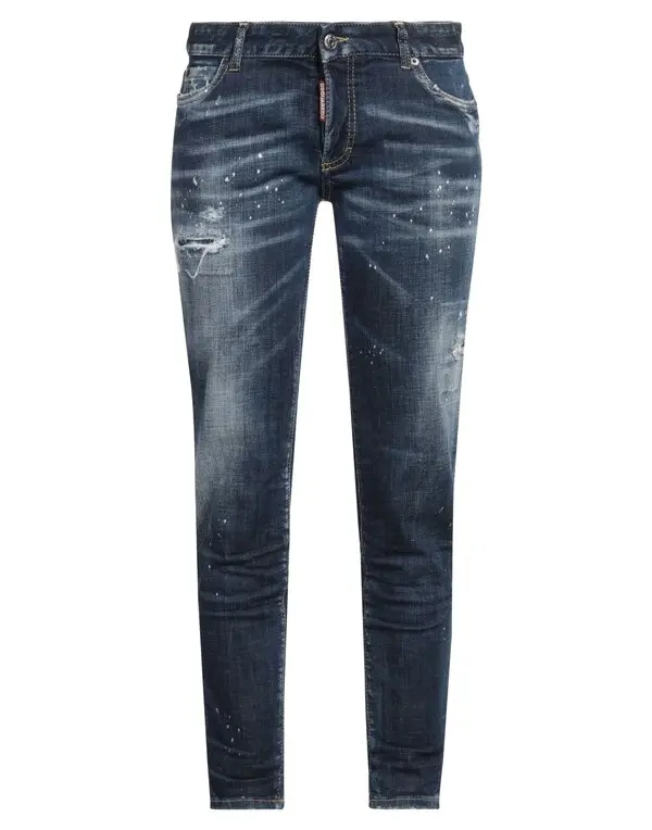 Dsquared2 Tapered Jeans In Cotton Elastane With Calfskin Trims