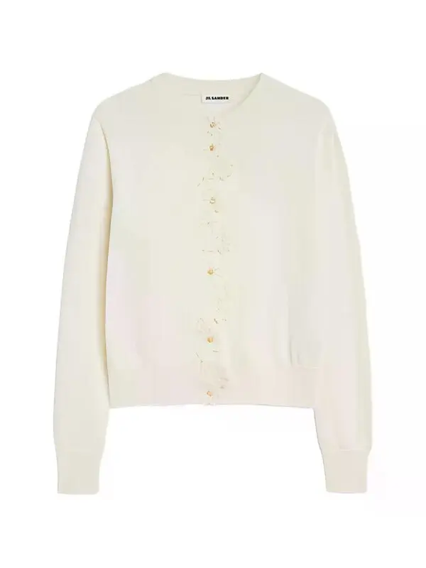 JIL SANDER Crochet-flowers Cardigan - White