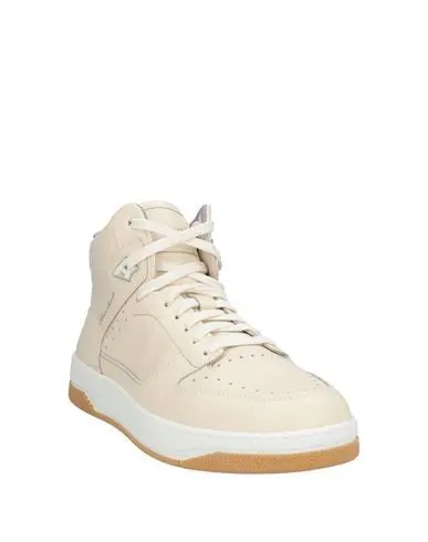 Santoni Leather High-top Sneakers - Beige