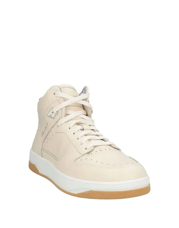 Santoni Leather High-top Sneakers - Beige