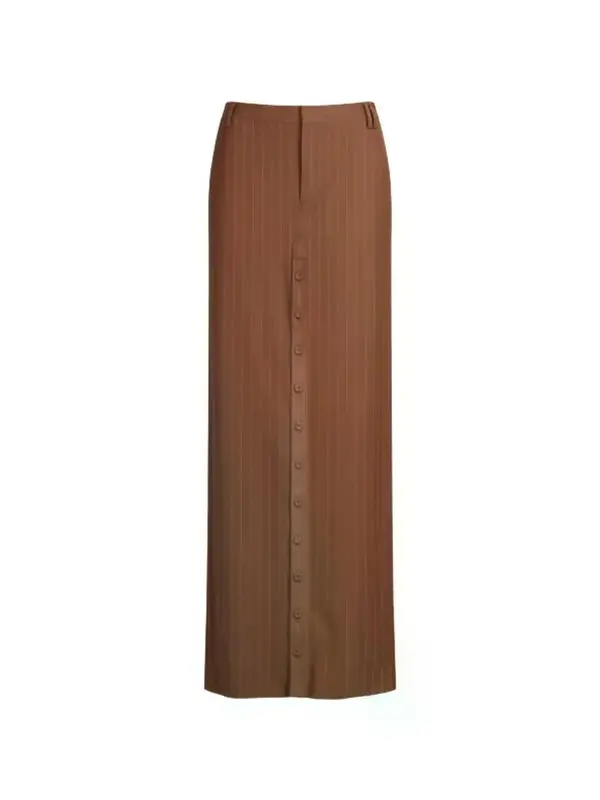 JEAN PAUL GAULTIER Striped Maxi Skirt - Brown