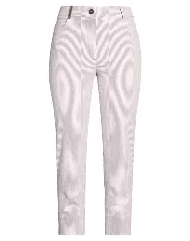 Peserico Cotton Elastane Striped Tapered Cropped Pants
