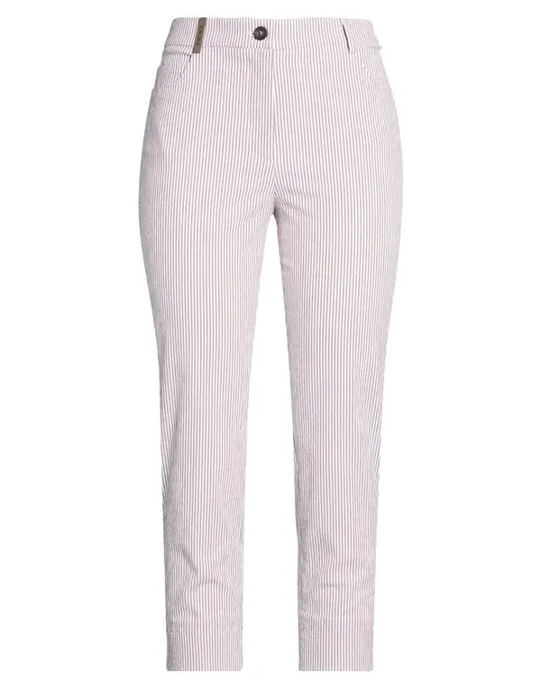Peserico Cotton Elastane Striped Tapered Cropped Pants