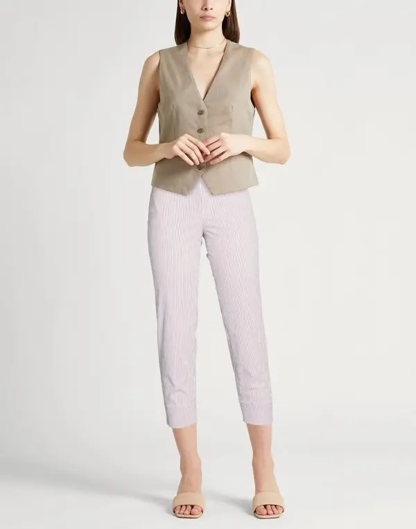 Peserico Cotton Elastane Striped Tapered Cropped Pants