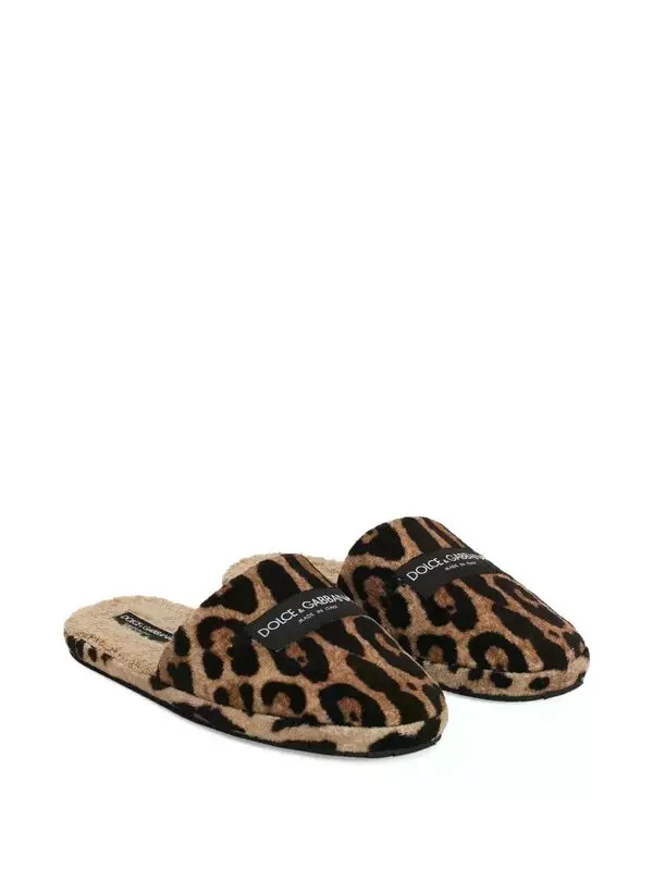 Dolce & Gabbana Leo-print Terry Slippers