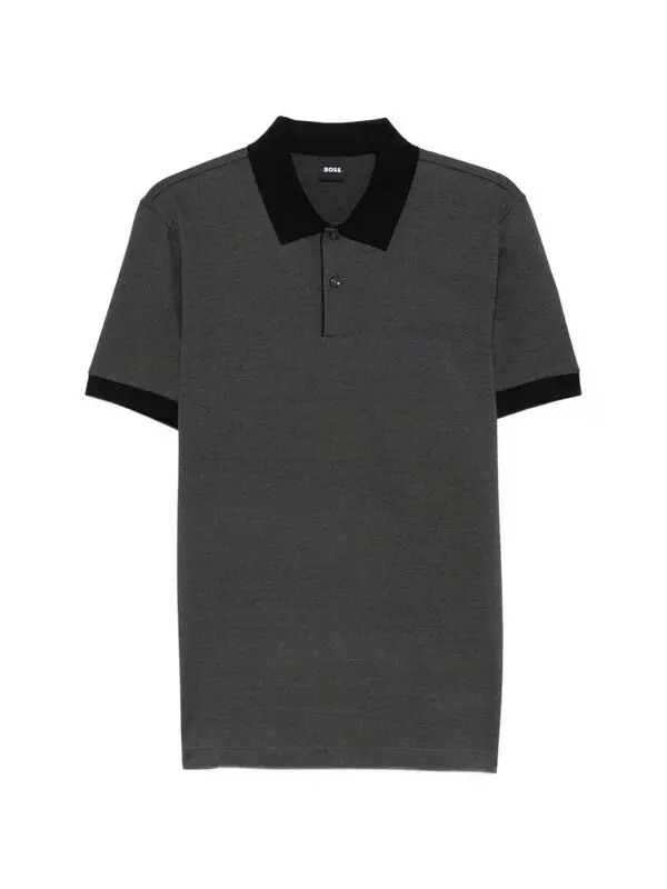 BOSS Half-button Polo Shirt - Grey