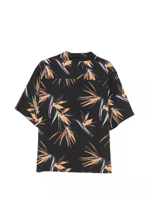 Rhude Regatta Club Floral-graphic Shirt - Black