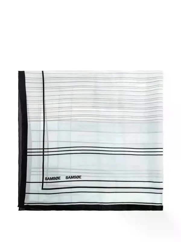SAMSOE SAMSOE Sahailan Striped Scarf - White