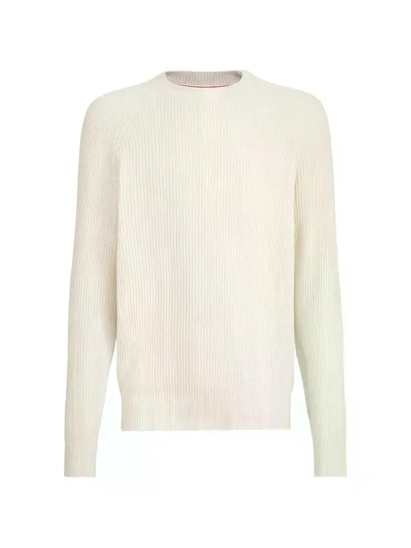 Brunello Cucinelli Malfile Cotton English Rib Sweater - Neutrals