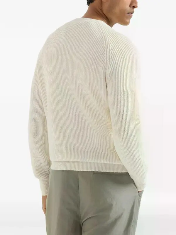 Brunello Cucinelli Malfile Cotton English Rib Sweater - Neutrals
