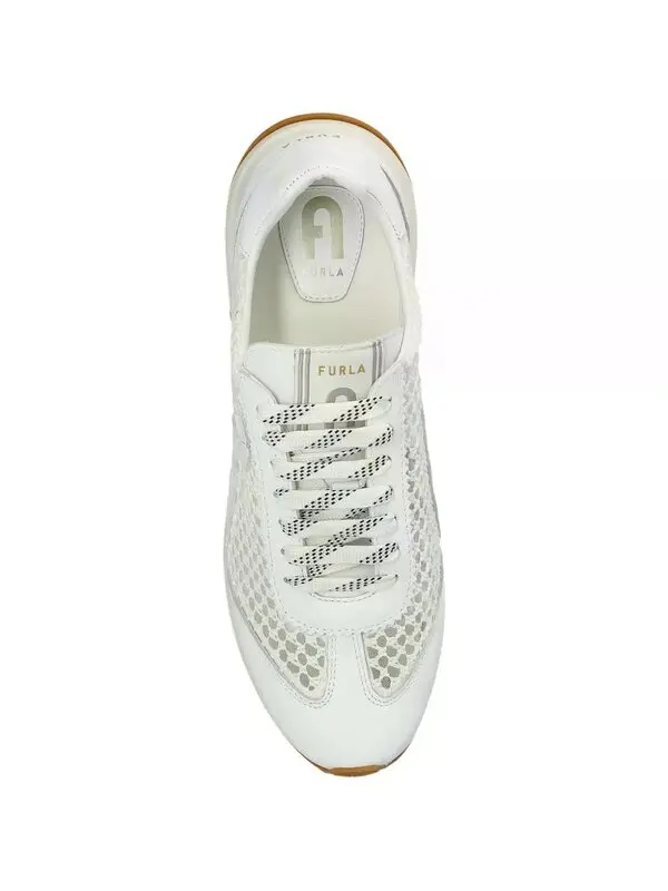 Furla Lace-up Leather Sneakers - White