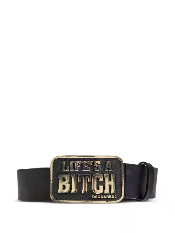Dsquared2 Buckle Leather Belt - Black
