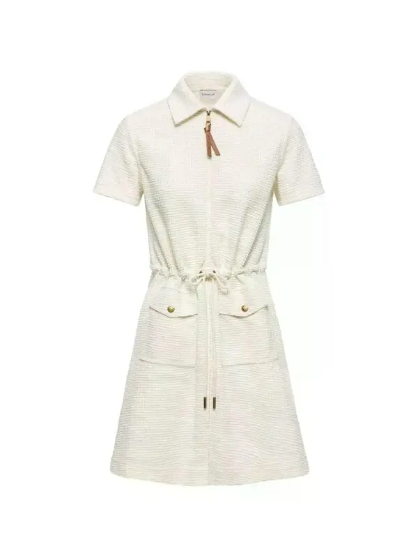 Moncler Bouclé Mini Dress - Neutrals