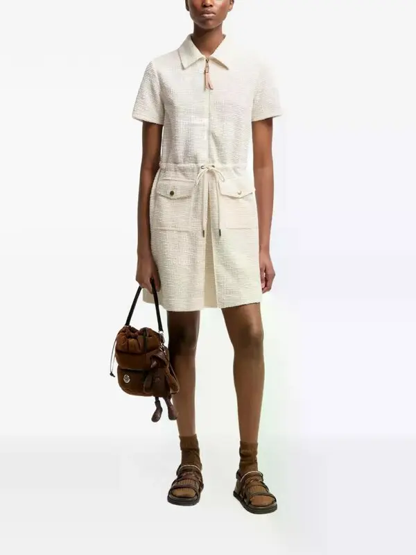 Moncler Bouclé Mini Dress - Neutrals
