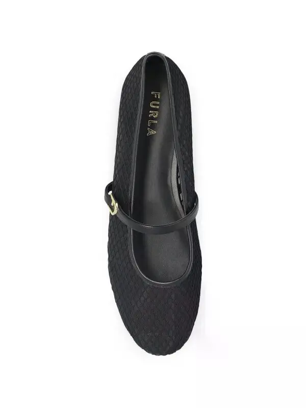 Furla Etoile Net Ballet Flats - Black
