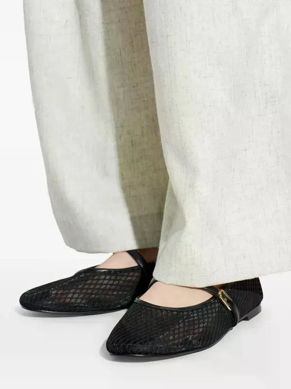 Furla Etoile Net Ballet Flats - Black