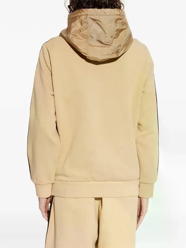 Moncler Striped Zip-up Cotton Hoodie - Neutrals