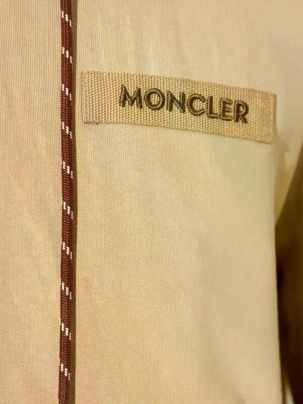 Moncler Striped Zip-up Cotton Hoodie - Neutrals
