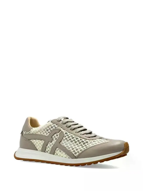Furla Lace-up Leather Sneakers - Neutrals