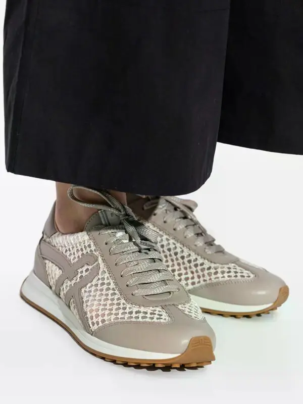 Furla Lace-up Leather Sneakers - Neutrals