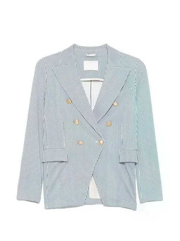 CIRCOLO 1901 Striped Double-breasted Blazer - White