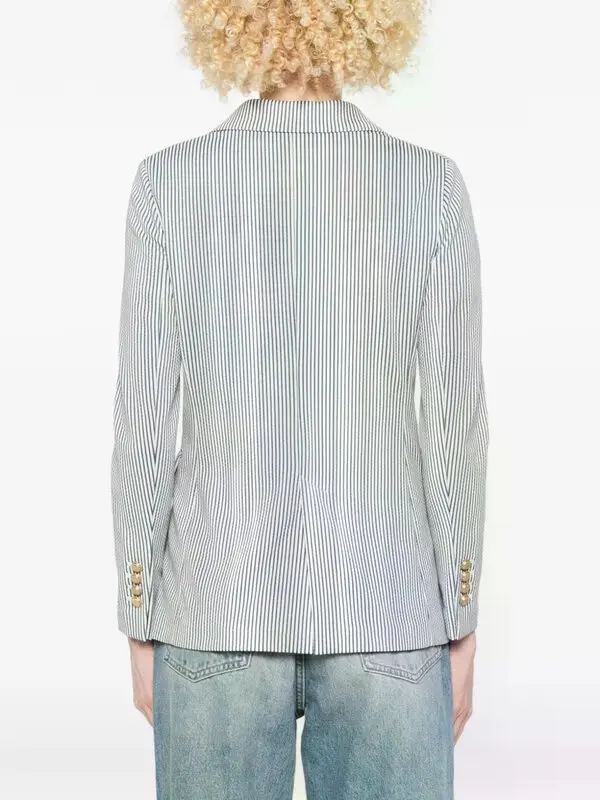 CIRCOLO 1901 Striped Double-breasted Blazer - White