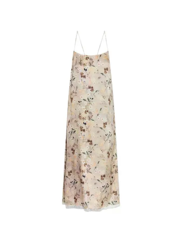 Munthe Barika Floral-print Midi Dress - Neutrals