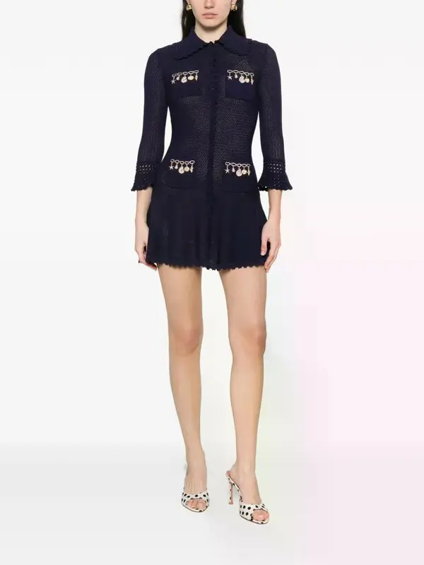 SELF-PORTRAIT Charm-embellished Mini Dress