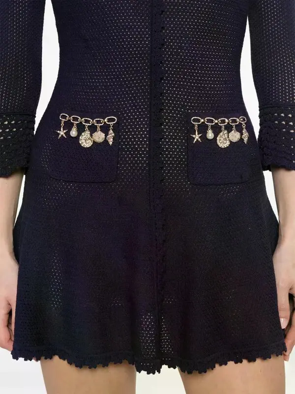 SELF-PORTRAIT Charm-embellished Mini Dress