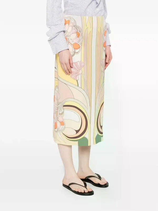 La DoubleJ Floral-print Midi Skirt - Neutrals