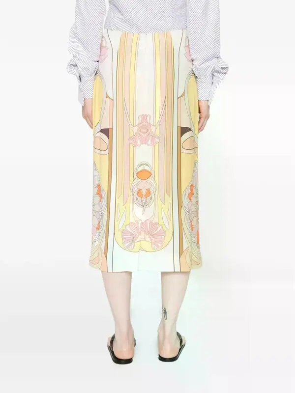 La DoubleJ Floral-print Midi Skirt - Neutrals